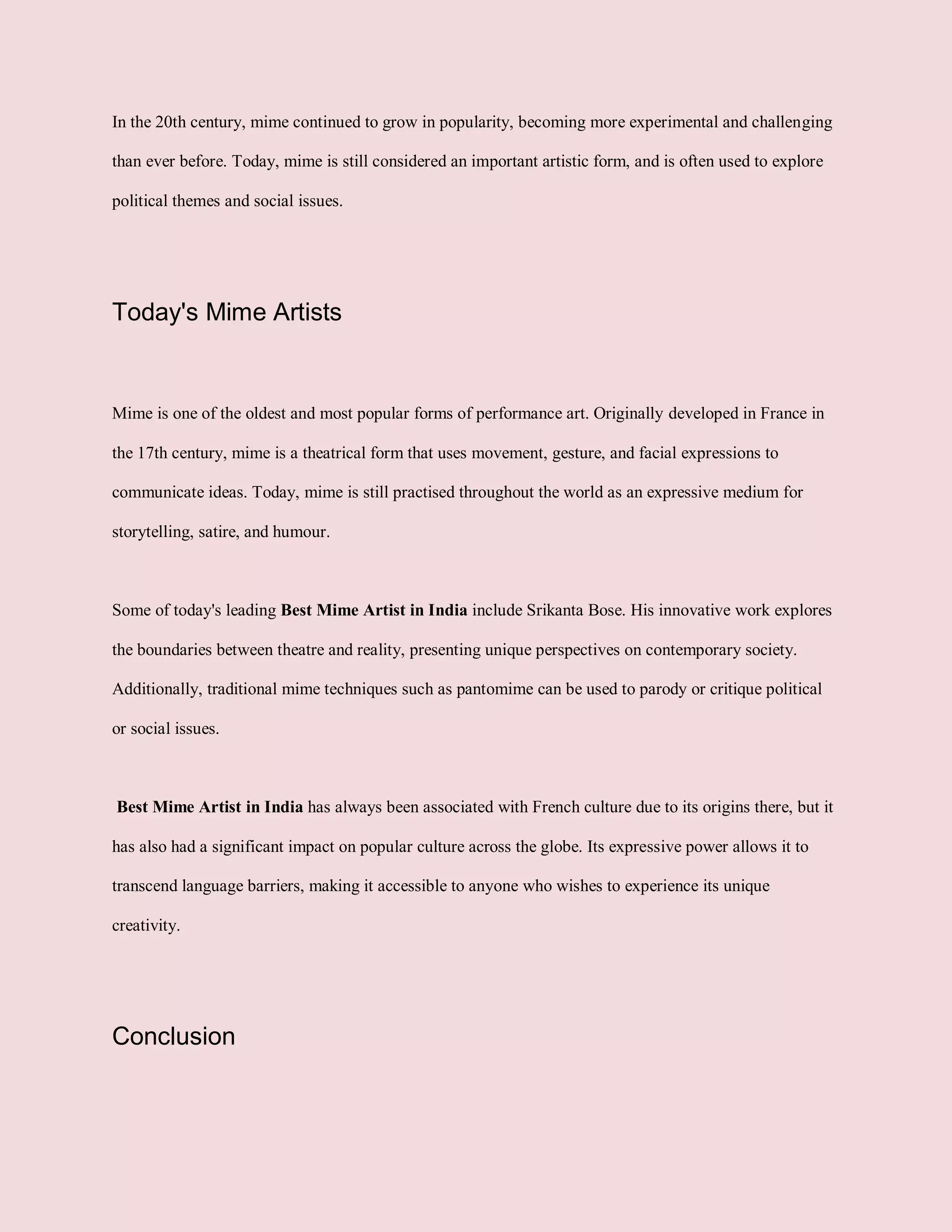 Bit of History_ A Short History of Mime, the most oh so French of art ...