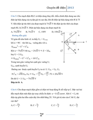 Điện áp xoay chiều - Tính giá trị cực đại của điện áp