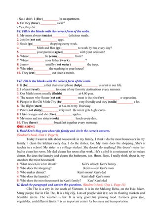 BÀI TẬP I LEARN SMART WORLD 6 UNIT 1 WORDS | DOC