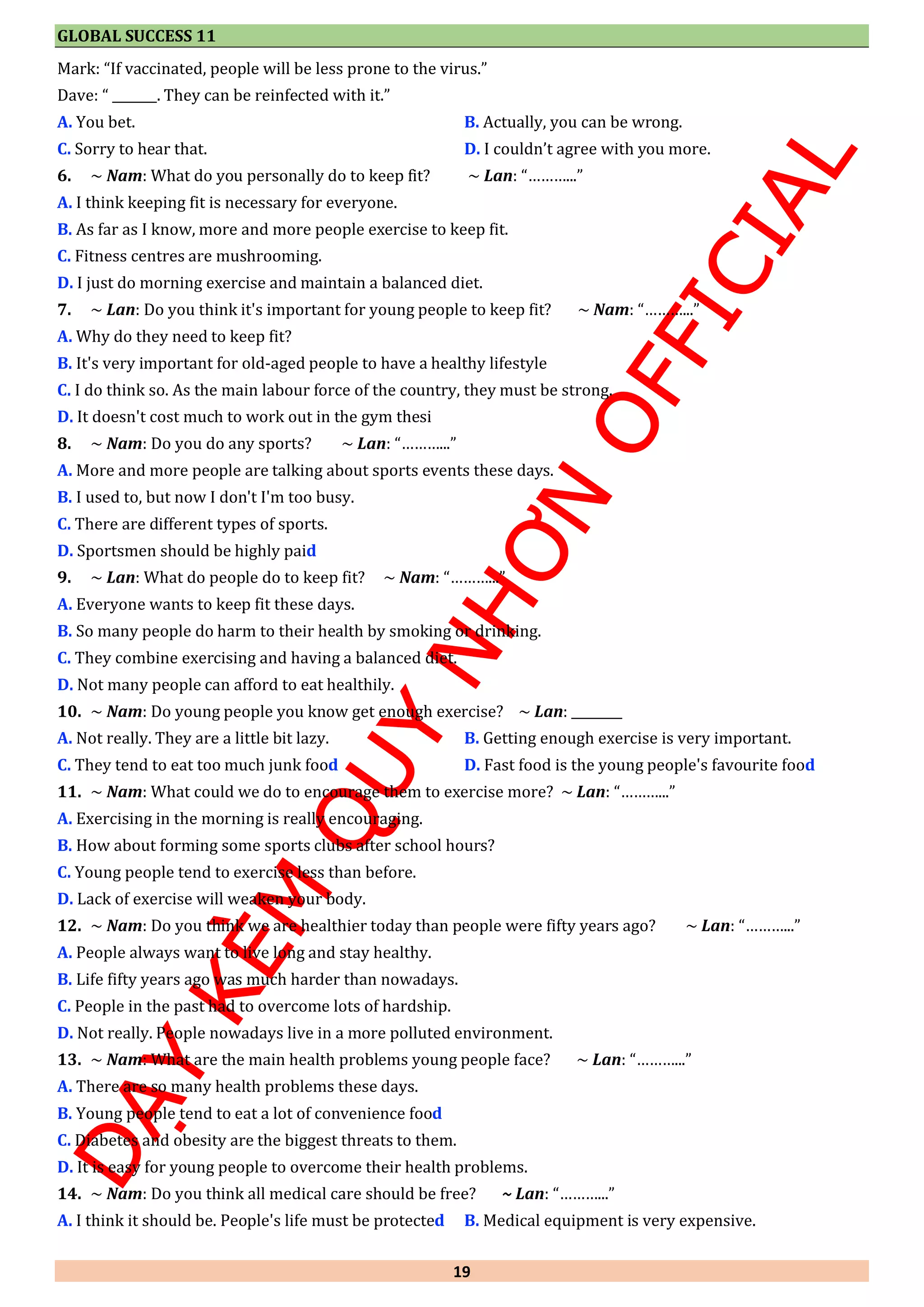 BÀI TẬP BỔ TRỢ 4 KĨ NĂNG TIẾNG ANH LỚP 11 - CẢ NĂM - GLOBAL SUCCESS - NĂM HỌC 2023-2024 - CÓ ...