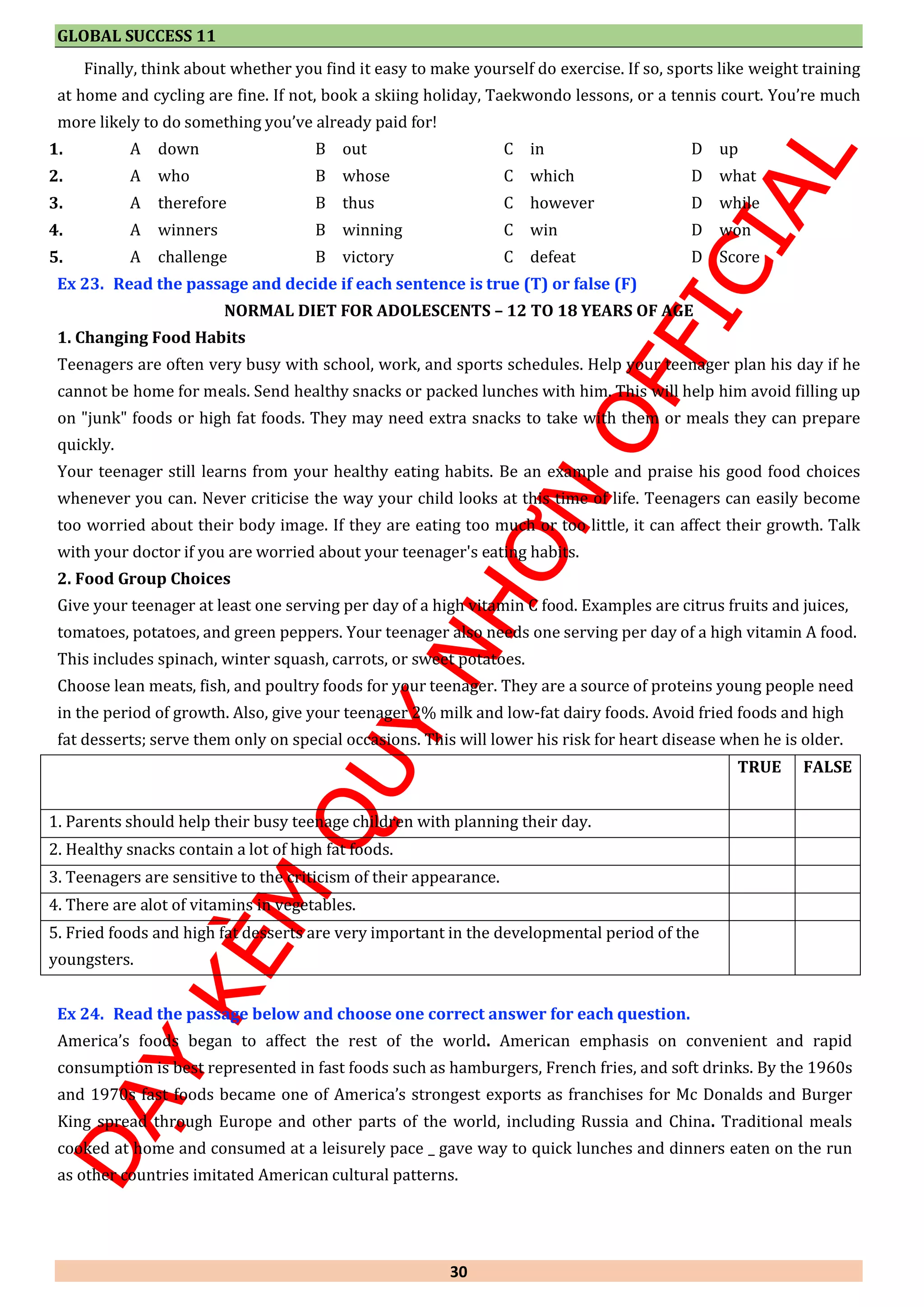 BÀI TẬP BỔ TRỢ 4 KĨ NĂNG TIẾNG ANH LỚP 11 - CẢ NĂM - GLOBAL SUCCESS - NĂM HỌC 2023-2024 - CÓ ...