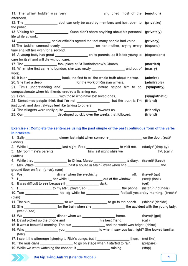 BÀI TẬP BỔ TRỢ 4 KĨ NĂNG TIẾNG ANH LỚP 11 (CẢ NĂM) - FRIENDS GLOBAL ...