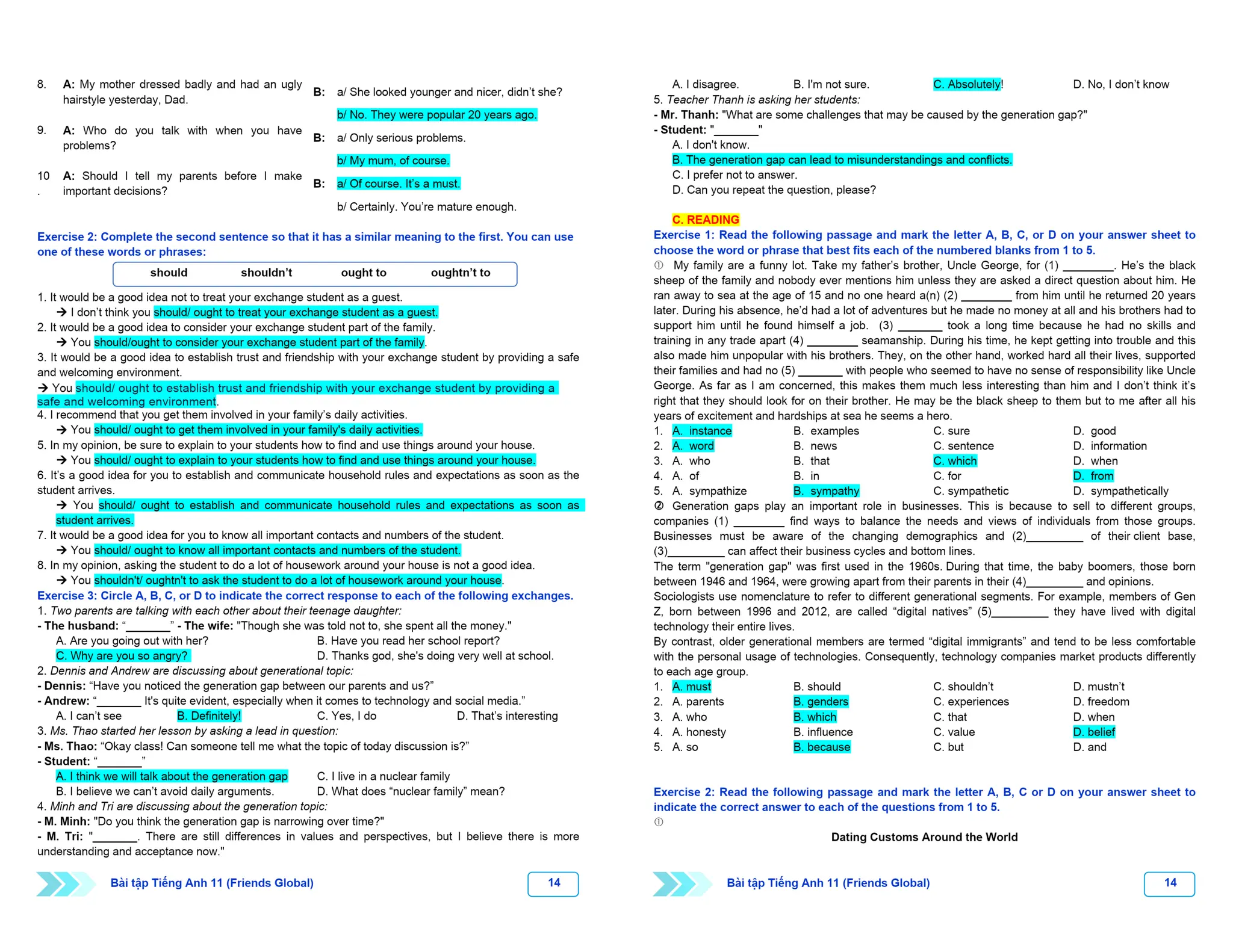 BÀI TẬP BỔ TRỢ 4 KĨ NĂNG TIẾNG ANH LỚP 11 (CẢ NĂM) - FRIENDS GLOBAL ...