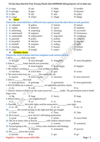 Bài tập bổ trợ Tiếng Anh 6 Global unit 4.pdf