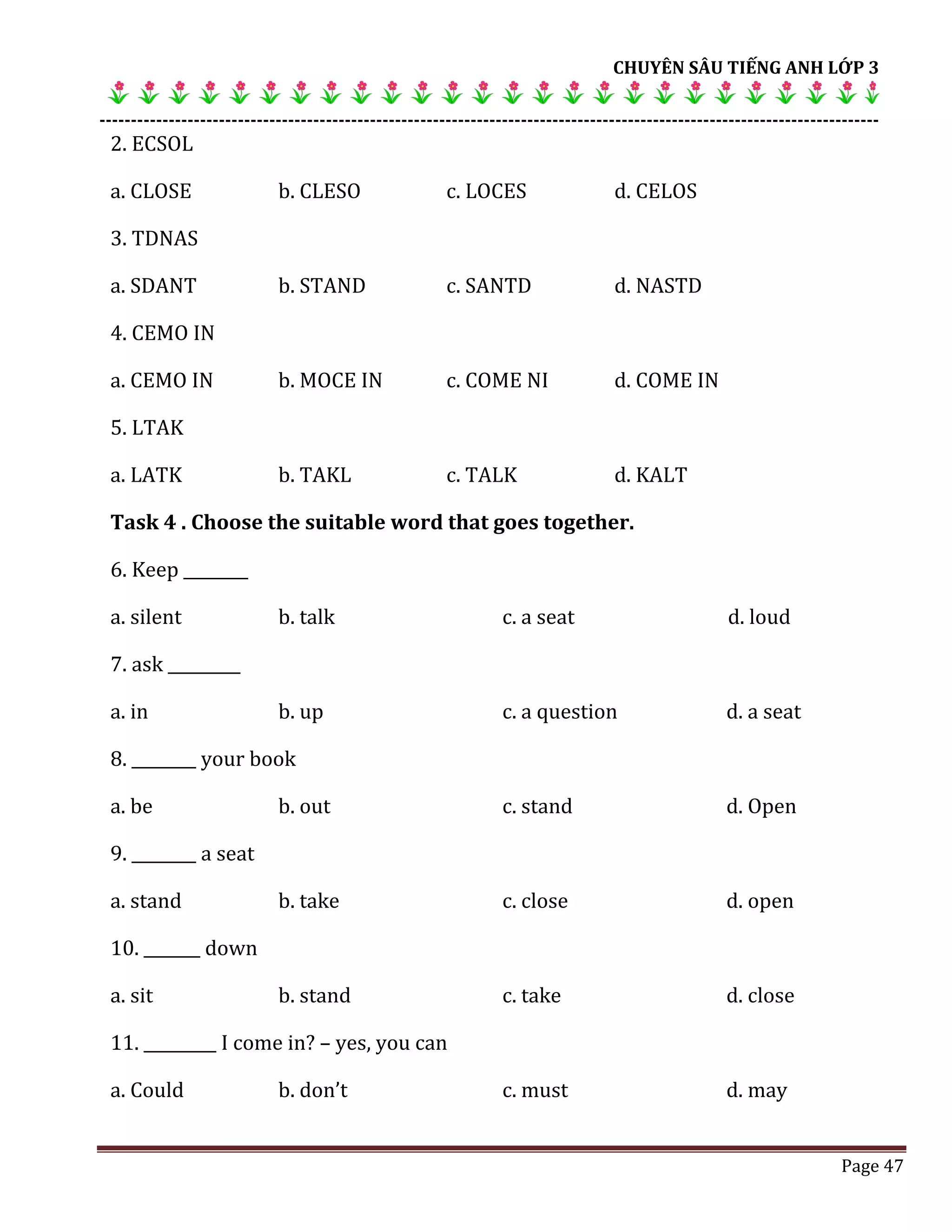 BÀI TẬP BỔ TRỢ CHUYÊN SÂU TIẾNG ANH 3 GLOBAL SUCCESS CÓ ĐÁP ÁN (CẢ NĂM ...