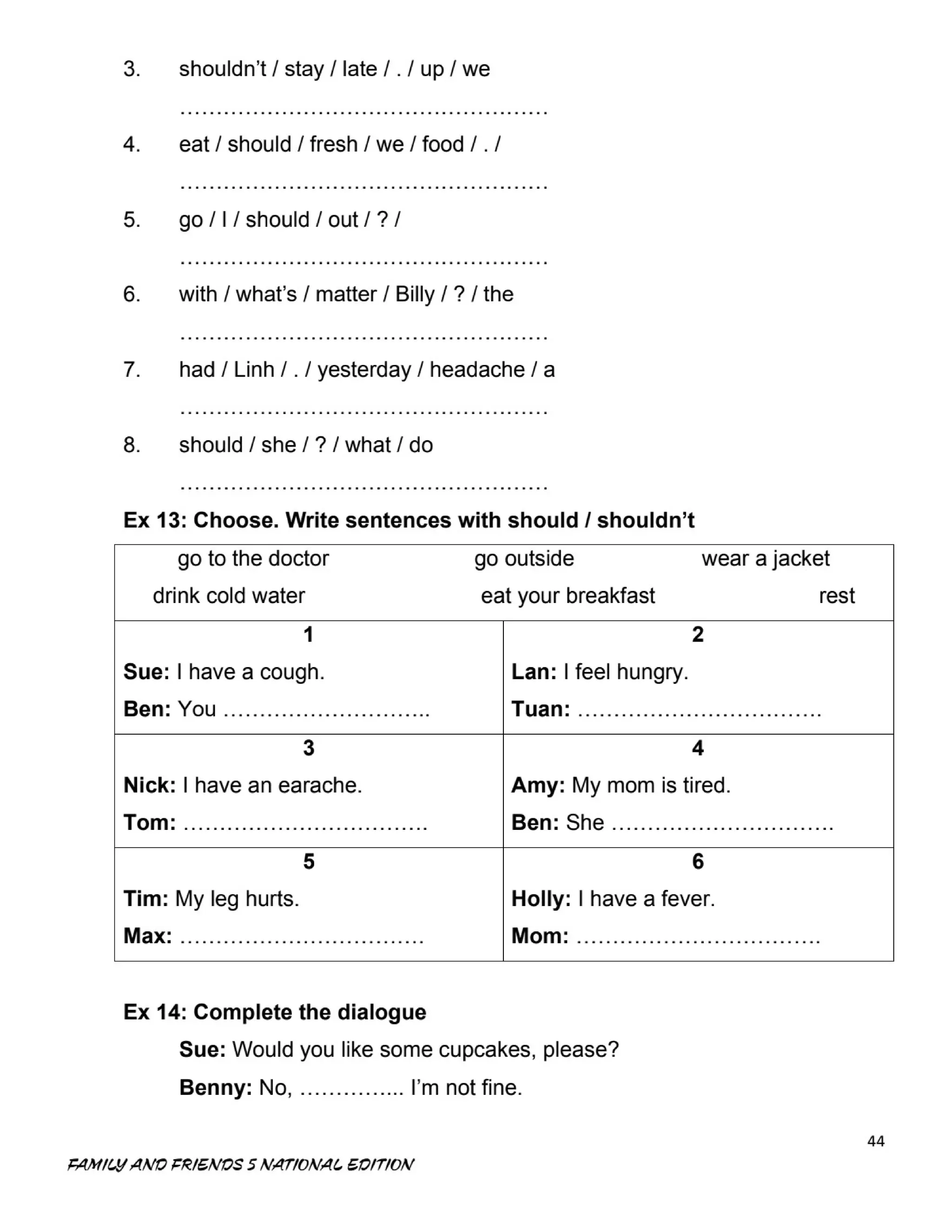 BÀI TẬP BỔ TRỢ ﻿TIẾNG ANH FAMILY AND FRIENDS 5 NATIONAL EDITION - HK2 (CÓ FILE NGHE VÀ VỞ LUYỆN ...