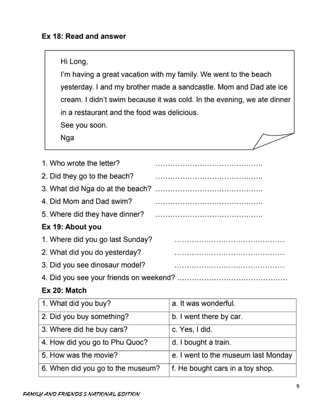 BÀI TẬP BỔ TRỢ ﻿TIẾNG ANH FAMILY AND FRIENDS 5 NATIONAL EDITION - HK2 (CÓ FILE NGHE VÀ VỞ LUYỆN ...