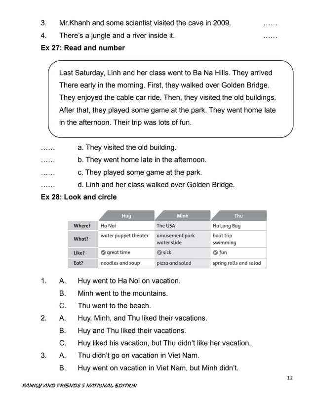 BÀI TẬP BỔ TRỢ ﻿TIẾNG ANH FAMILY AND FRIENDS 5 NATIONAL EDITION - HK2 (CÓ FILE NGHE VÀ VỞ LUYỆN ...