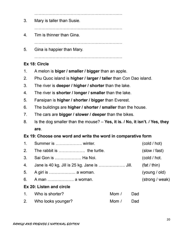 BÀI TẬP BỔ TRỢ ﻿TIẾNG ANH FAMILY AND FRIENDS 5 NATIONAL EDITION - HK2 (CÓ FILE NGHE VÀ VỞ LUYỆN ...