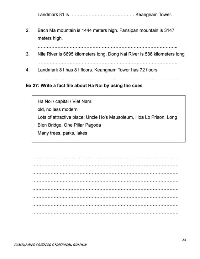 BÀI TẬP BỔ TRỢ ﻿TIẾNG ANH FAMILY AND FRIENDS 5 NATIONAL EDITION - HK2 (CÓ FILE NGHE VÀ VỞ LUYỆN ...