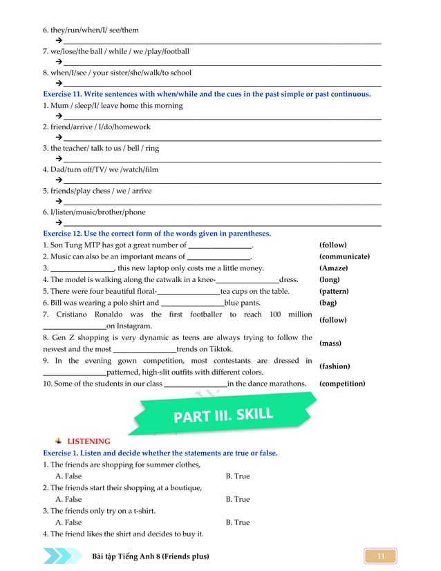 BÀI TẬP BỔ TRỢ TIẾNG ANH LỚP 8 - CẢ NĂM - FRIENDS PLUS - NĂM HỌC 2023 ...