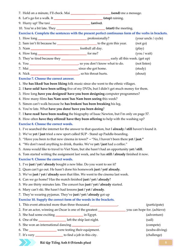BÀI TẬP BỔ TRỢ TIẾNG ANH LỚP 8 - CẢ NĂM - FRIENDS PLUS - NĂM HỌC 2023 ...