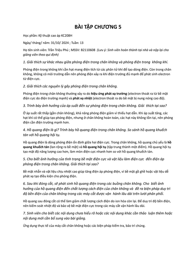 BÀI TẬP CHƯƠNG 5.pdfdvdxvbvbxbvvdvdvdvdvdd | PDF