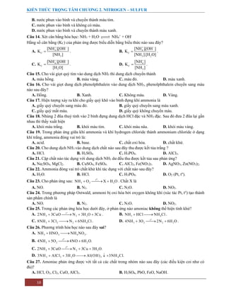 BÀI TẬP DẠY THÊM HÓA HỌC LỚP 11 - CẢ NĂM - THEO FORM THI MỚI BGD 2025 - CÓ ÔN TẬP + ĐỀ KIỂM TRA ...