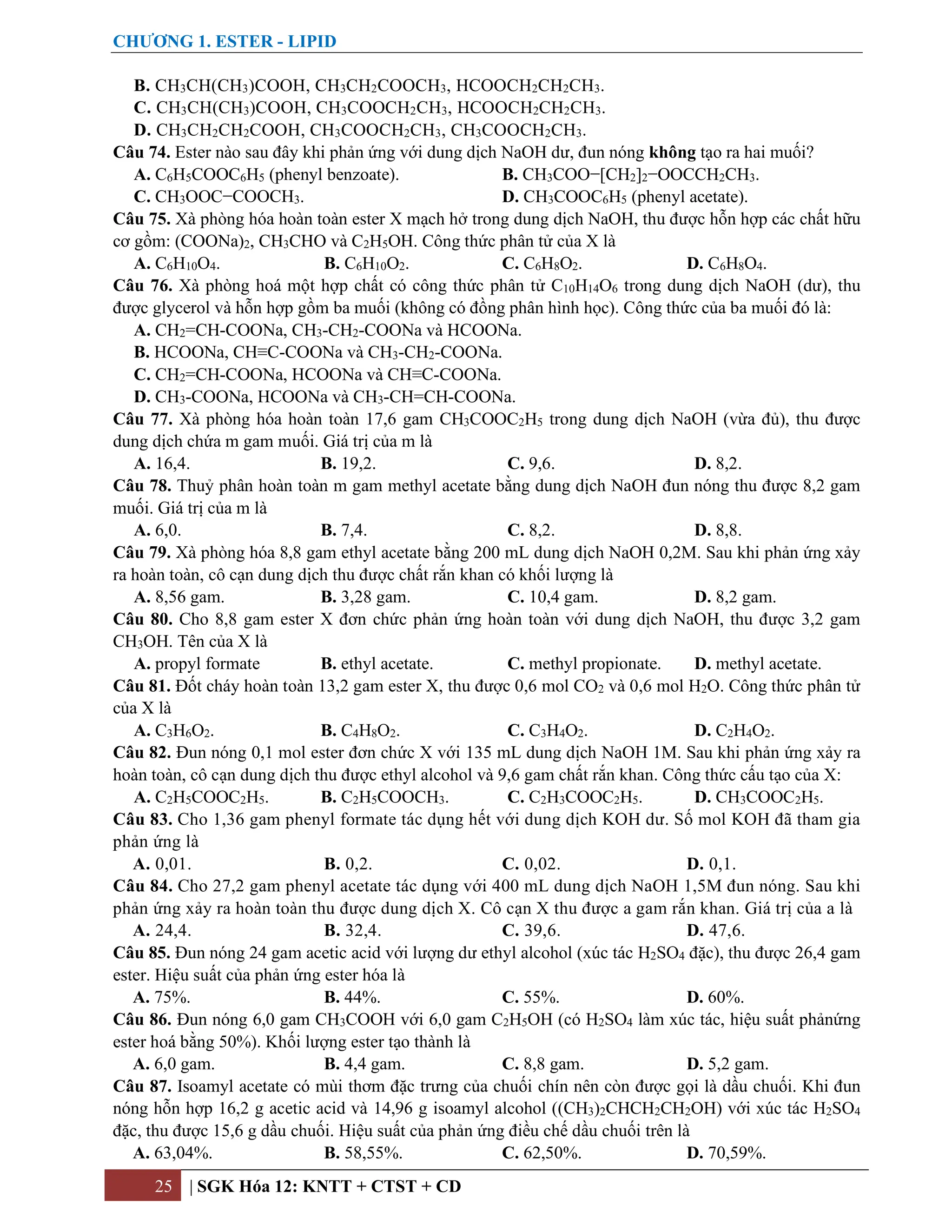 BÀI TẬP DẠY THÊM HÓA HỌC LỚP 12 - CẢ NĂM - THEO FORM THI MỚI BGD 2025 ...