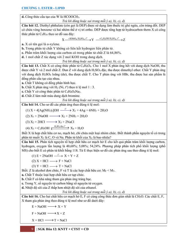 BÀI TẬP DẠY THÊM HÓA HỌC LỚP 12 - CẢ NĂM - THEO FORM THI MỚI BGD 2025 (DÙNG CHUNG 3 BỘ SÁCH KẾT ...