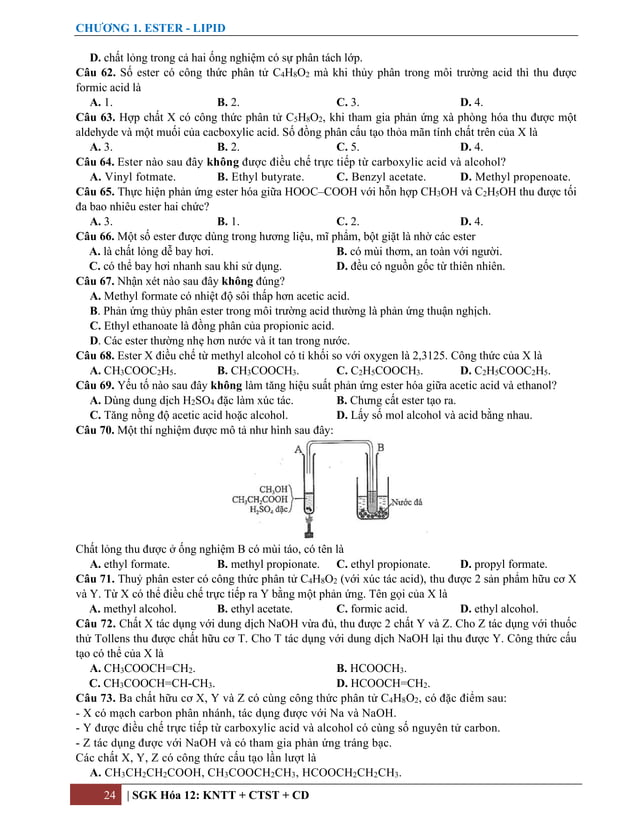 BÀI TẬP DẠY THÊM HÓA HỌC LỚP 12 - CẢ NĂM - THEO FORM THI MỚI BGD 2025 (DÙNG CHUNG 3 BỘ SÁCH KẾT ...