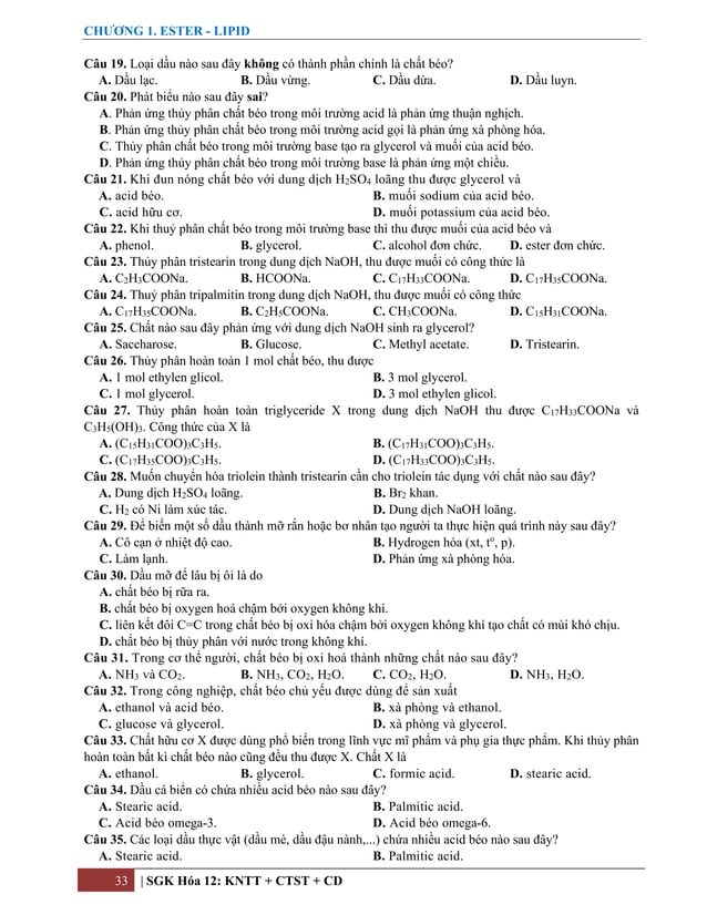 BÀI TẬP DẠY THÊM HÓA HỌC LỚP 12 - CẢ NĂM - THEO FORM THI MỚI BGD 2025 (DÙNG CHUNG 3 BỘ SÁCH KẾT ...
