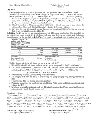 Bài tập kinh tế lượng | DOC