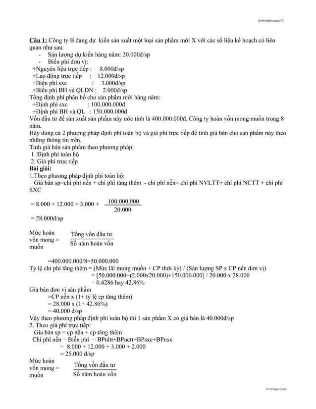 Bài tập ktqt có giải | DOC