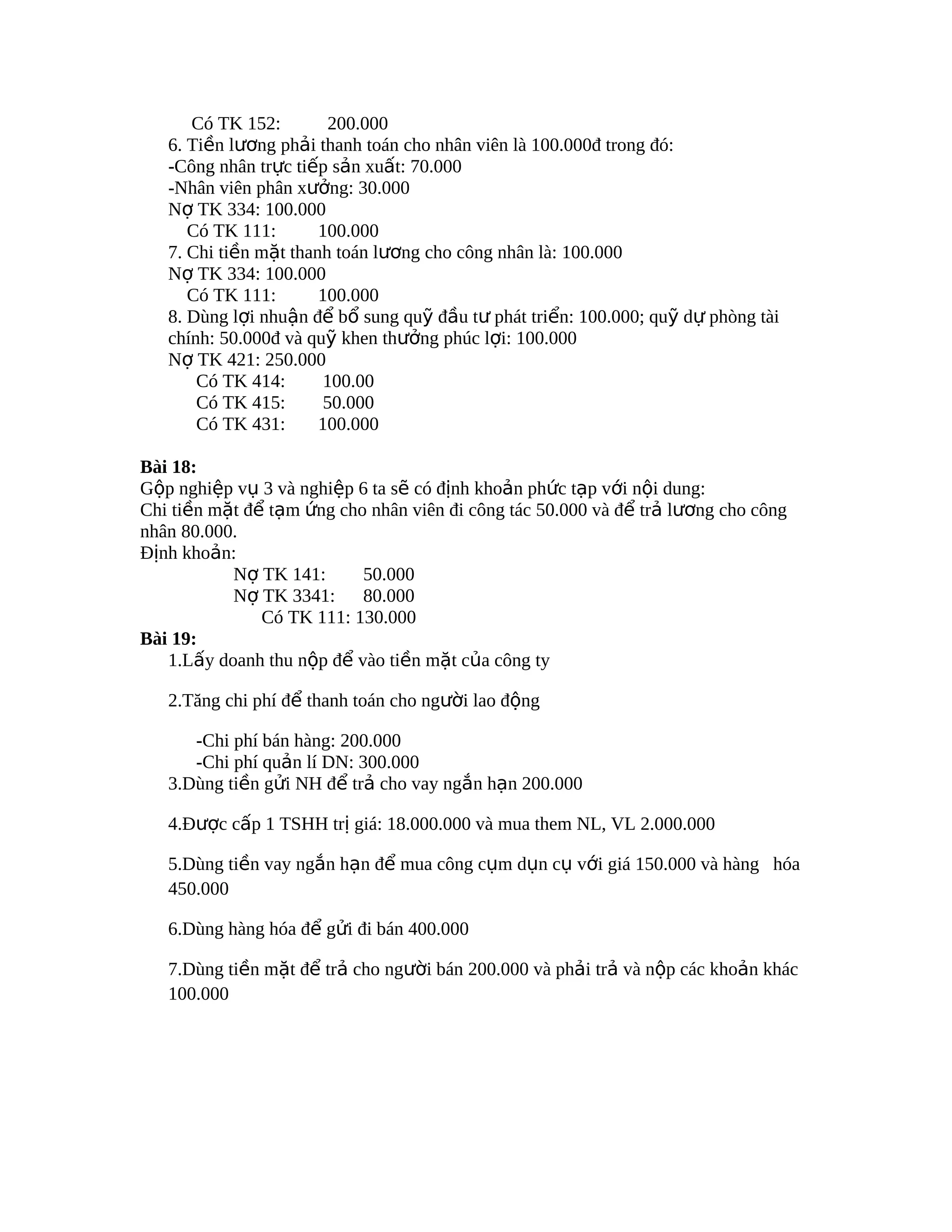 Bài tập nguyên lý kế toán có lời giải | PDF