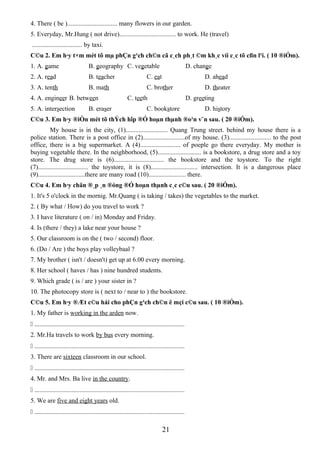 Bài tập tiếng anh lớp 6 (bài 3, 4, 5, 6) | DOC | Parenting Children Aged 4-11 | Parenting