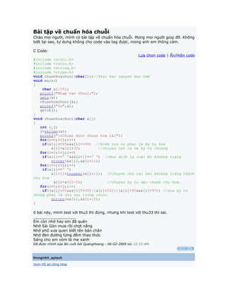 Bài tập về chuẩn hóa chuỗ1 | DOC