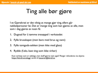 Bitraf maintenance 2019 | PDF