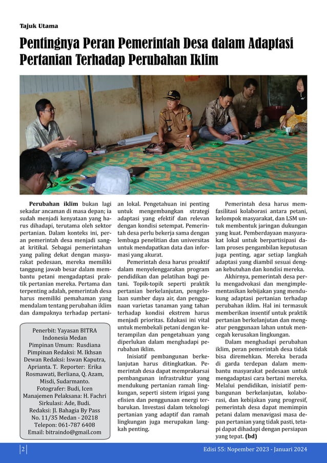 BITRANET edisi 55. Adaptasi Pertanian Organik dengan Perubahan Iklim | PDF