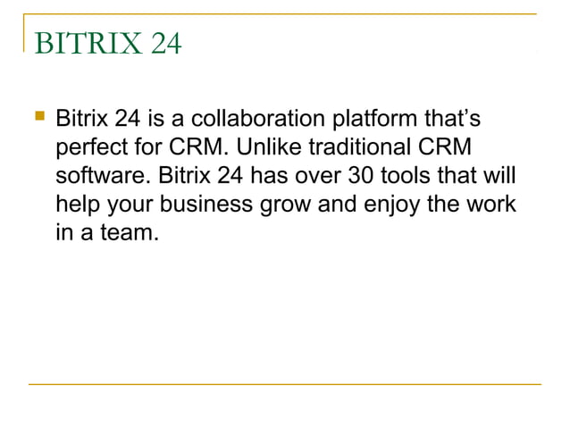 Bitrix24 | PPT | Sales | Business