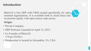 Bitrix24 Enetrprise Reosurce Planning System | PPT