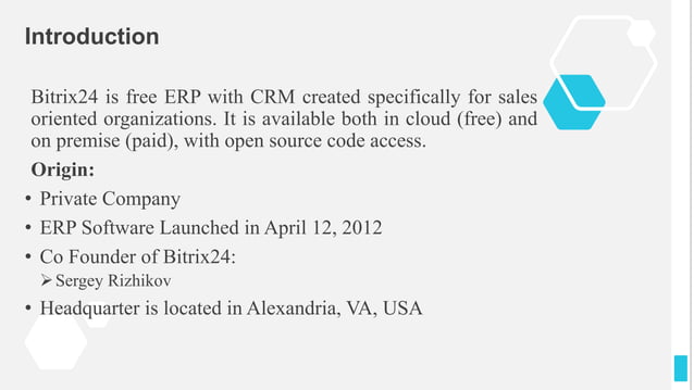 Bitrix24 Enetrprise Reosurce Planning System | PPTX