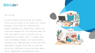 Bitrix24 remote work cheat sheet | PPTX | Web Conferencing | Computer Software and Applications