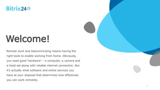 Bitrix24 remote work cheat sheet | PPTX | Web Conferencing | Computer Software and Applications