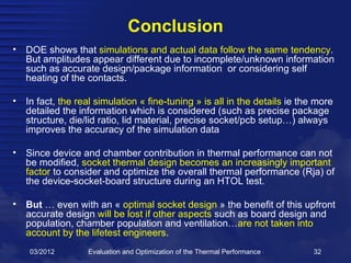 Evaluation and Optimization of the Thermal Performance of a Socketed ...
