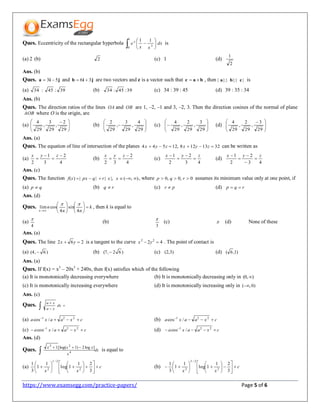 BITSAT 2018 Question Bank - Maths | PDF | Physics | Science