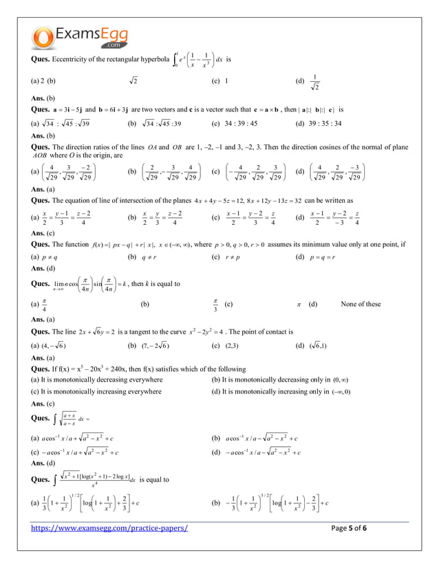 BITSAT 2018 Question Bank - Maths | PDF | Physics | Science