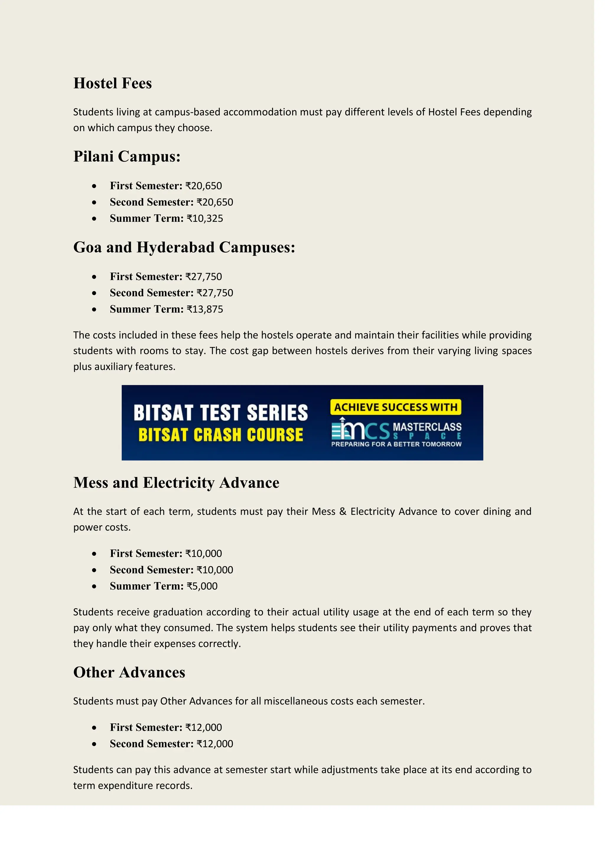 BITSAT Fee Structure (2024-25) - Masterclass Space.pdf
