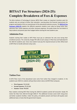 BITSAT Fee Structure (2024-25) - Masterclass Space.pdf