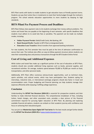 BITSAT Fee Structure (2024-25) - Masterclass Space.pdf