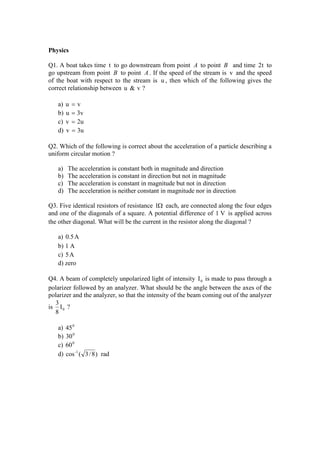 Bitsat sample | PDF | Chemistry | Science