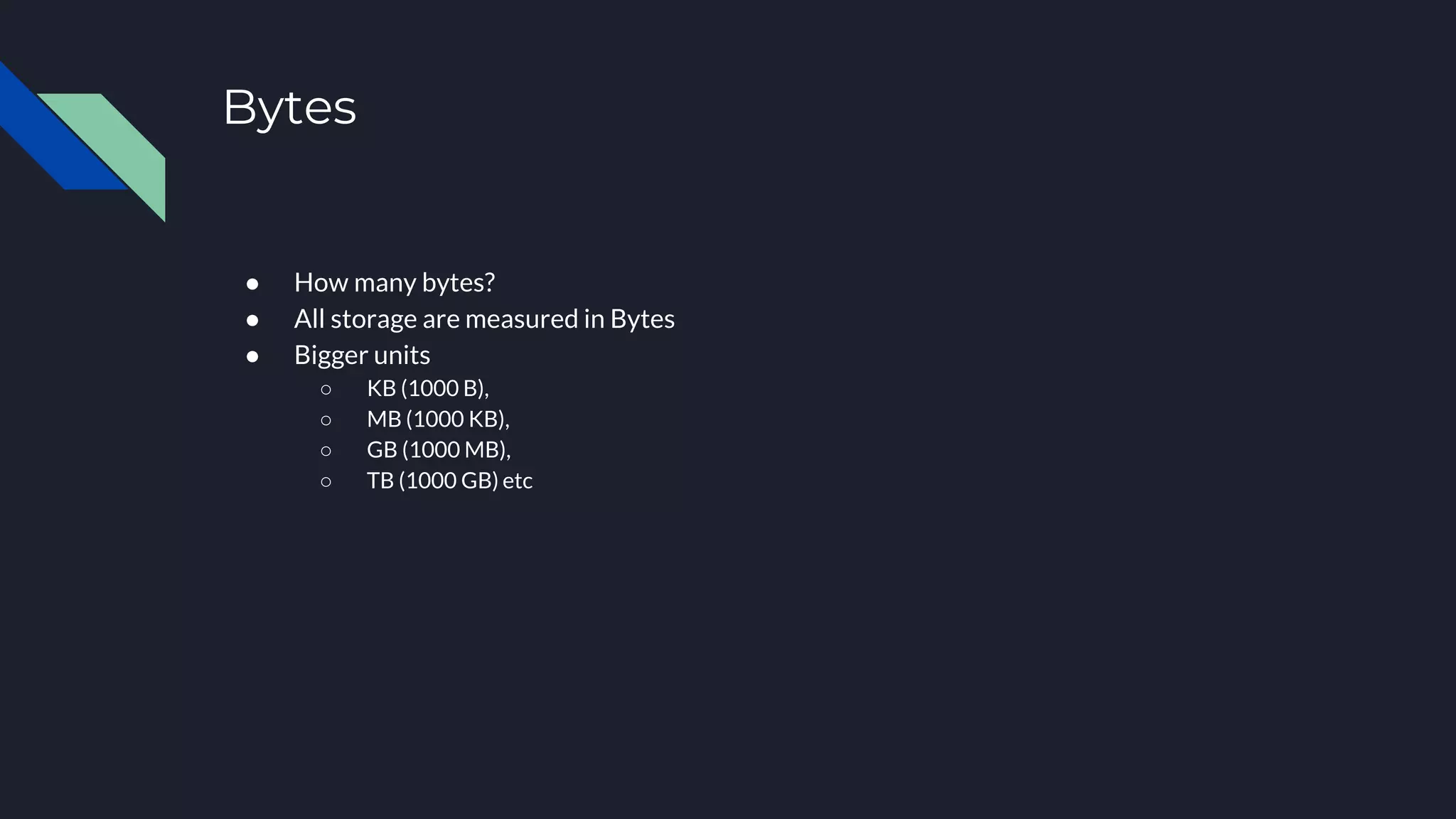 Bits, bytes and characters | PPT