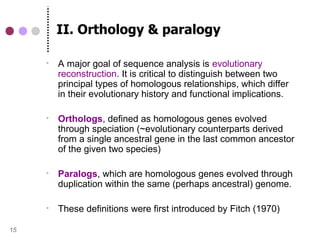 BITS - Comparative genomics: gene family analysis | PDF