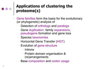 BITS - Comparative genomics: gene family analysis | PDF