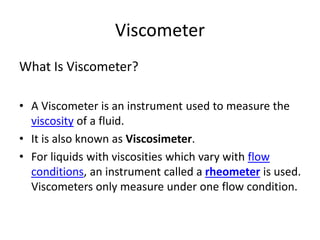 Viscometer | PPTX