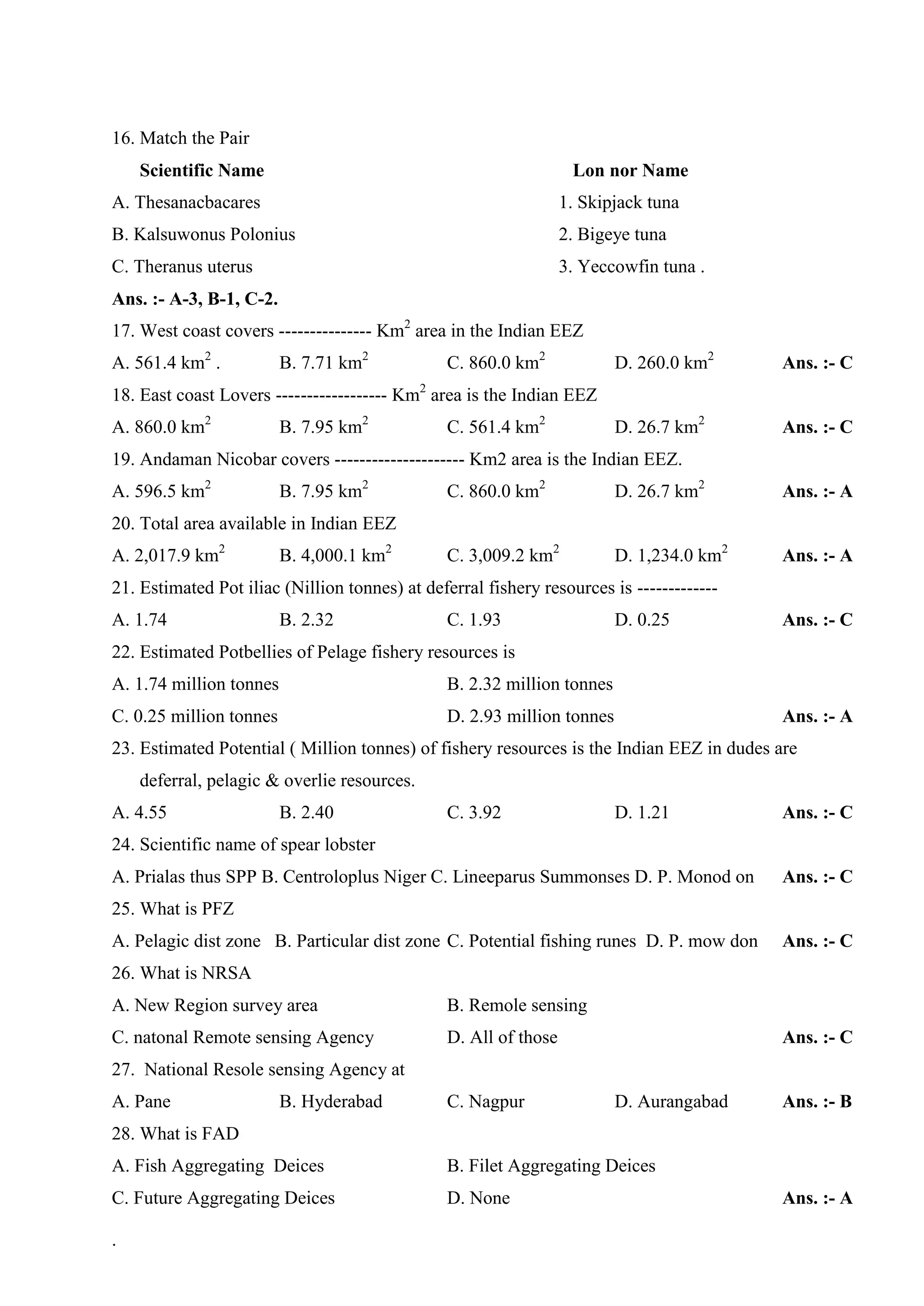 QUESTION BANK OF HANDBOOK AQUACULTURE | PDF