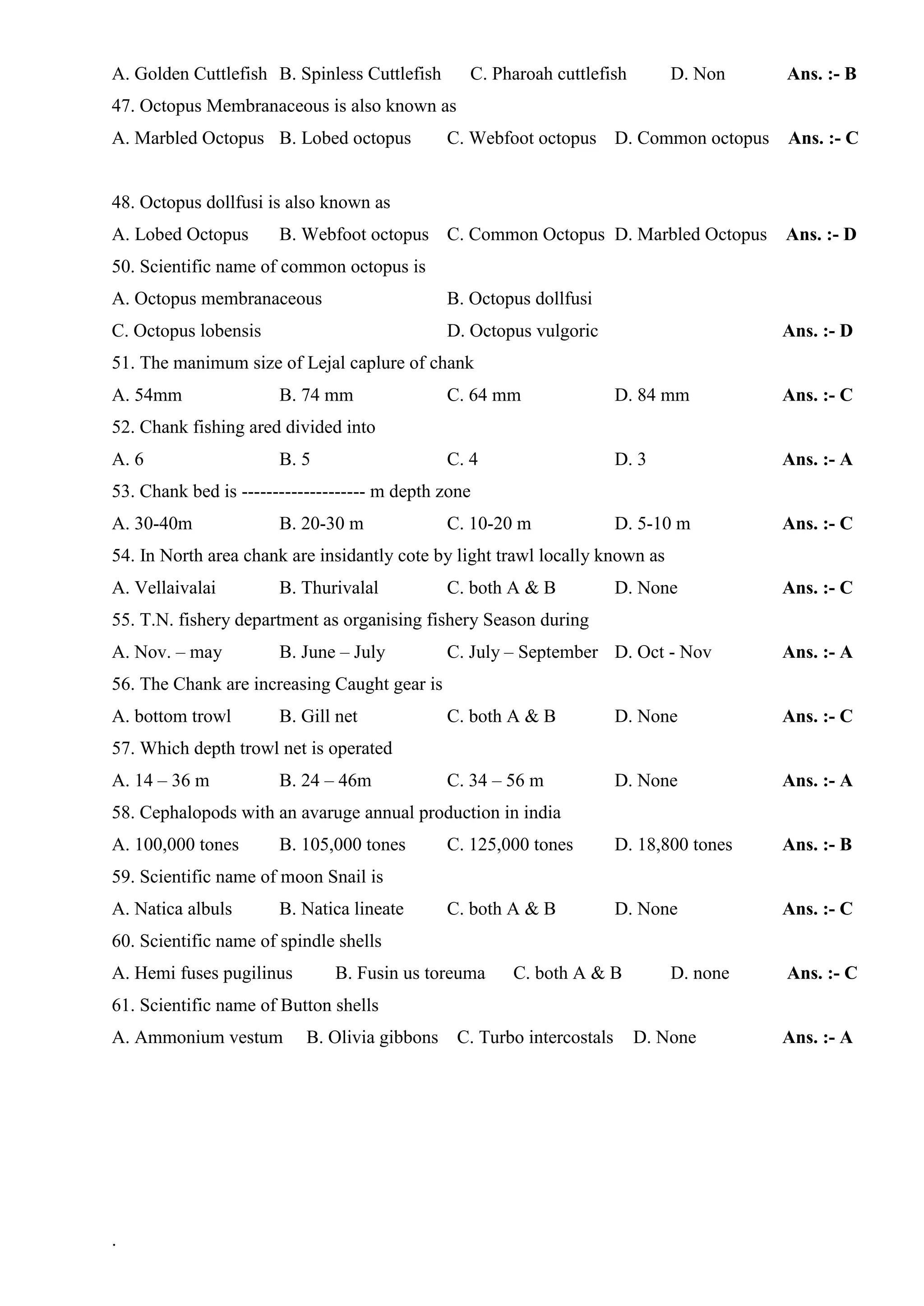 QUESTION BANK OF HANDBOOK AQUACULTURE | PDF