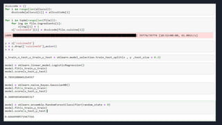 Machine Learning Project | PPT