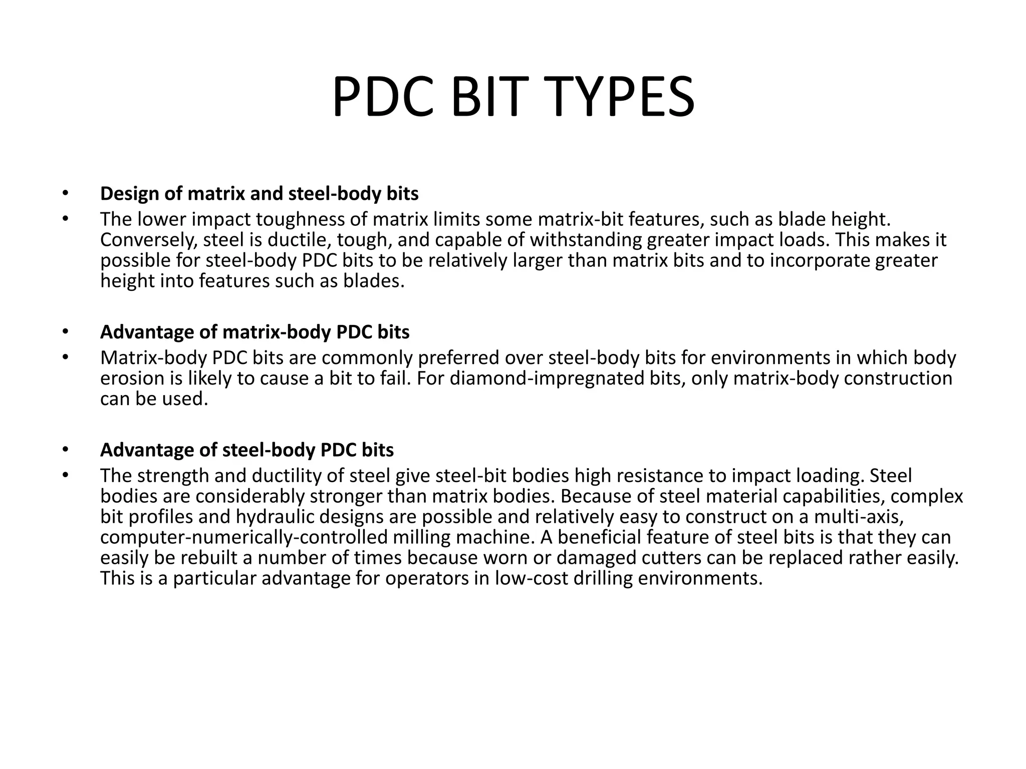 Drilling Bit Introduction and bit Selection (Part 1) | PPTX