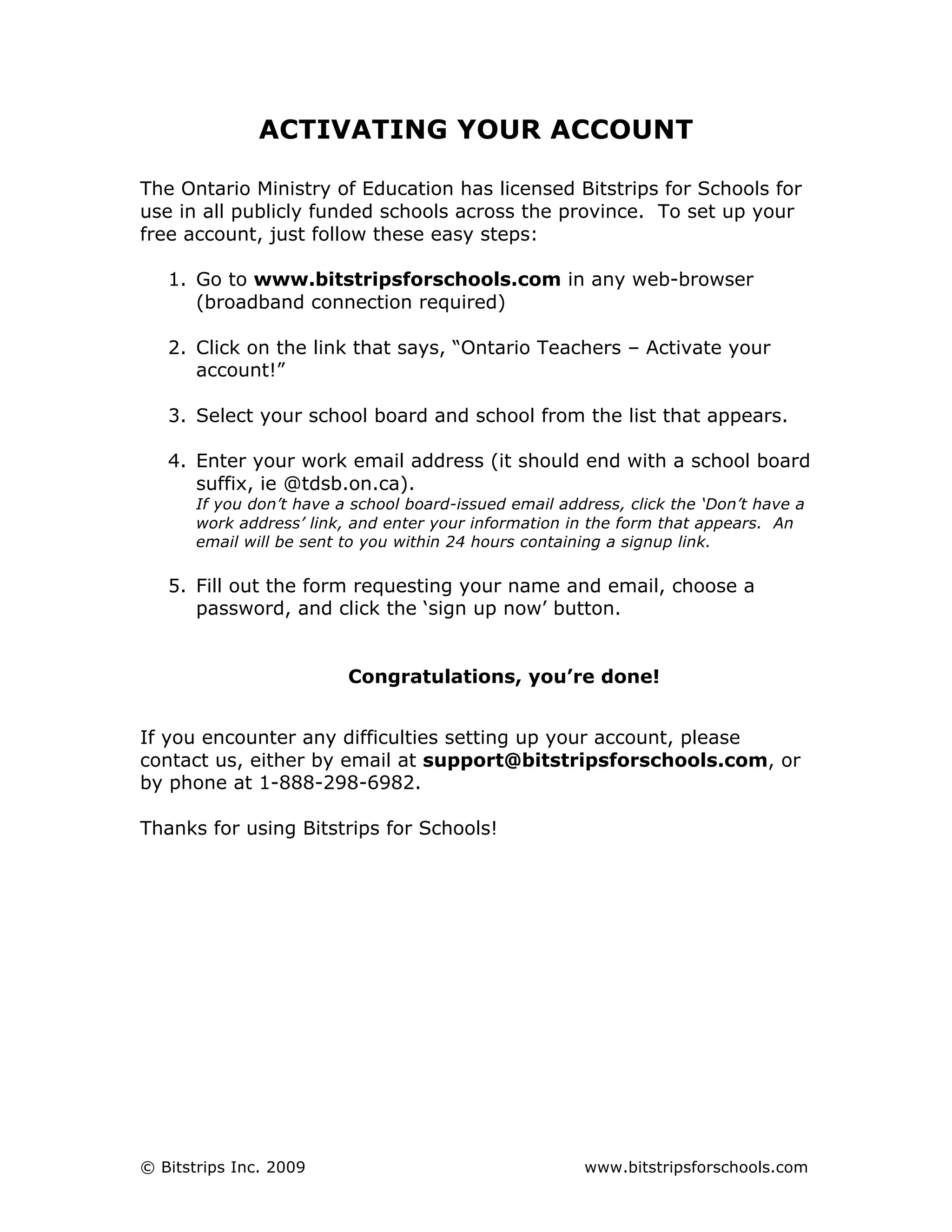 Bitstrips for schools: how to sign up | PDF